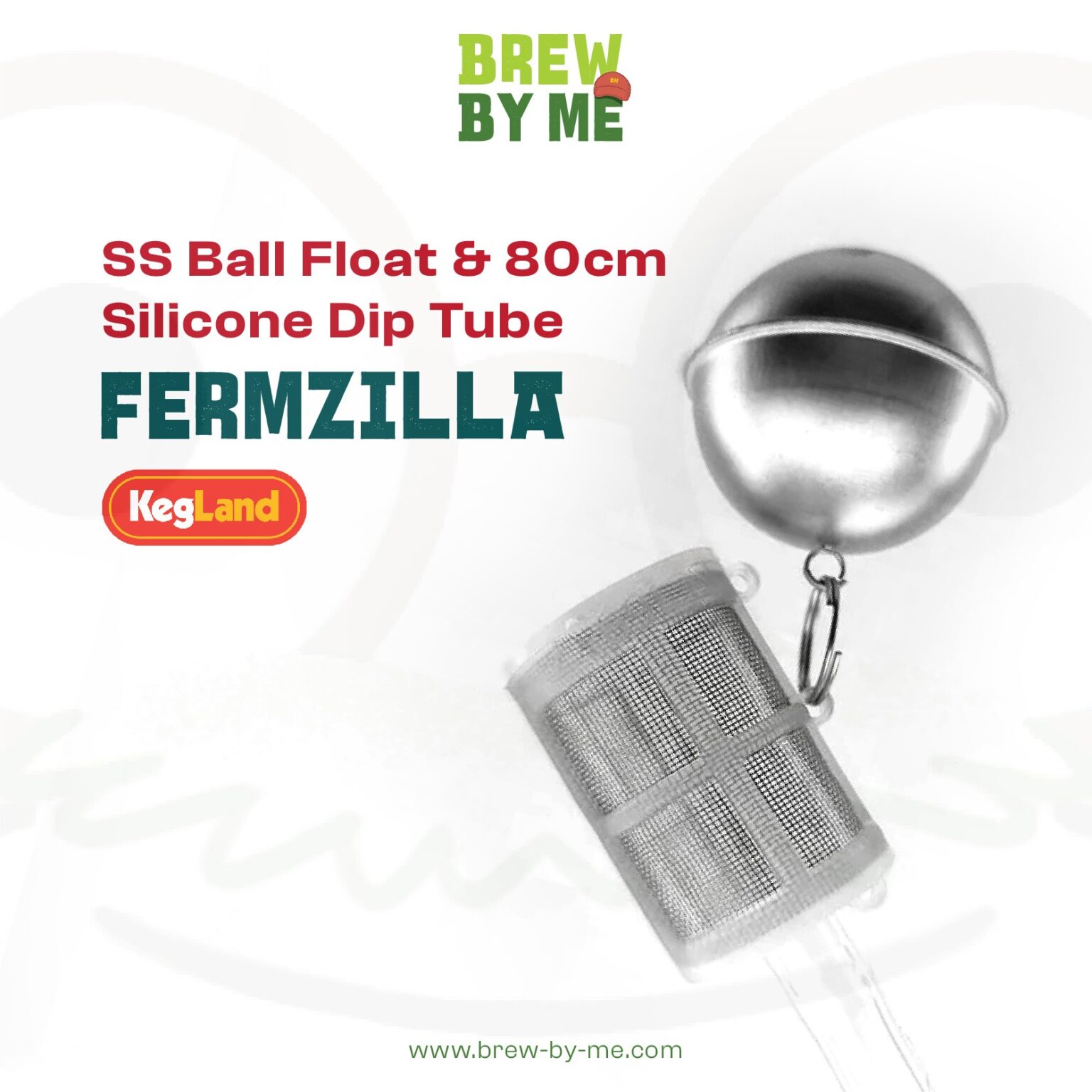 SS Ball Float & 80cm Silicone Dip Tube - FermZilla - Brew-By-Me